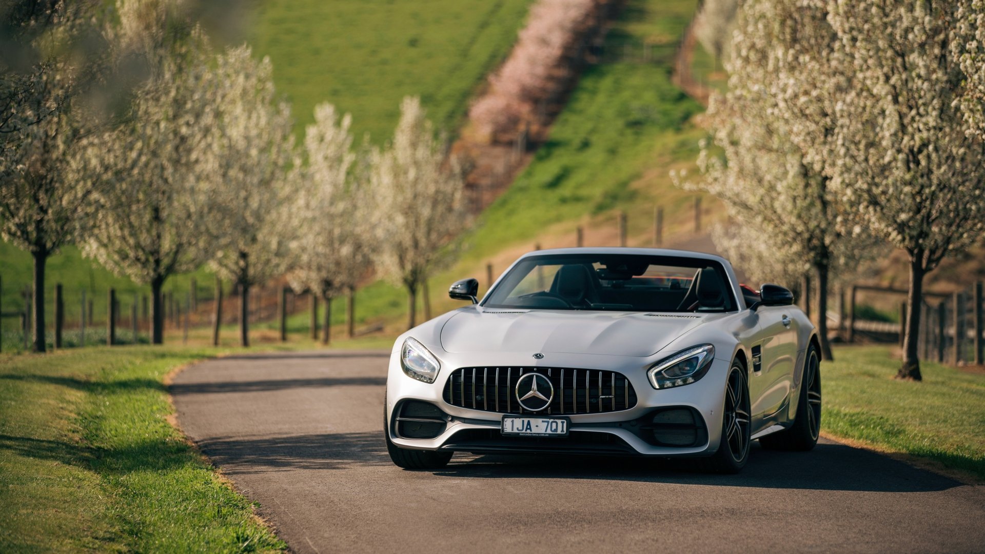 Mercedes AMG GT Sunset Performance Wallpaper | Backdrova